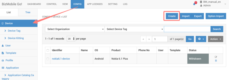 Create Device Information